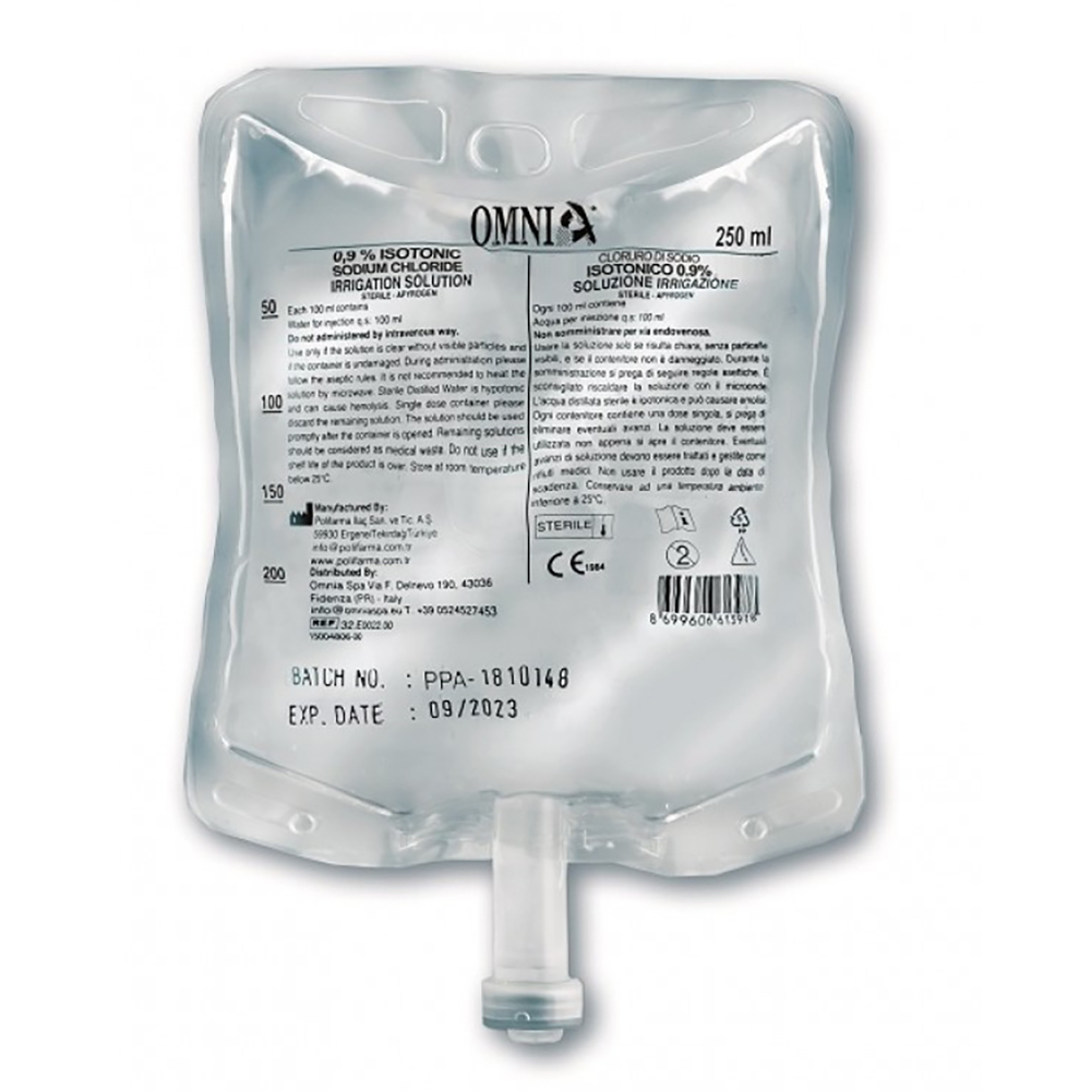 Natriumklorid 0,9% sterilt saltvand, poser 20 x 250 ml